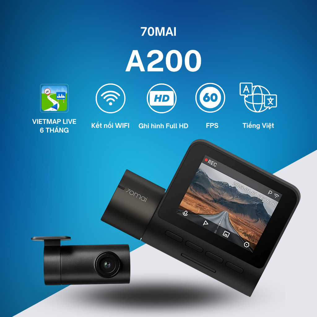 Camera hành trình 70mai A200, bản Quốc Tế [TẶNG Vietmap Live], hỗ trợ ...
