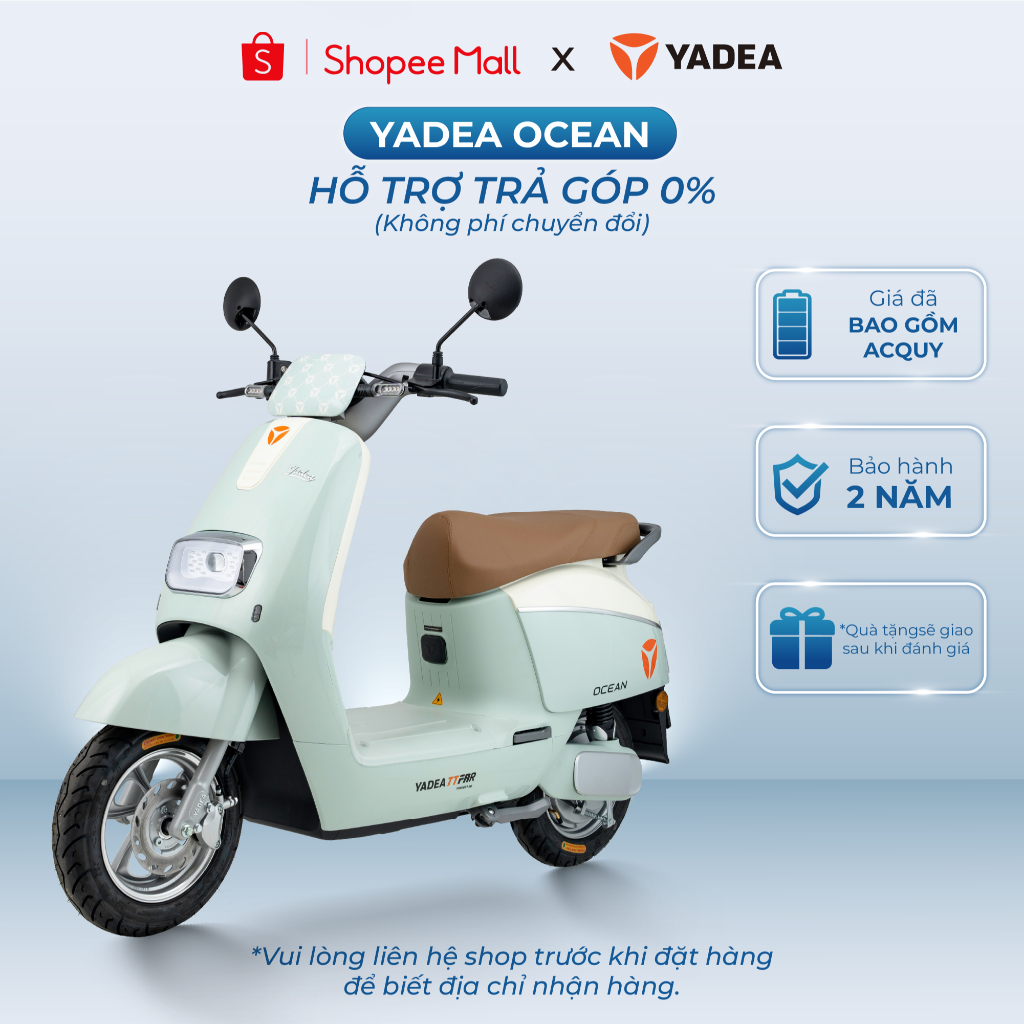 [TRẢ GÓP 0%] Xe Máy Điện Yadea Ocean Thiết Kế Tinh Tế 80Km Một Lần Sạc ...