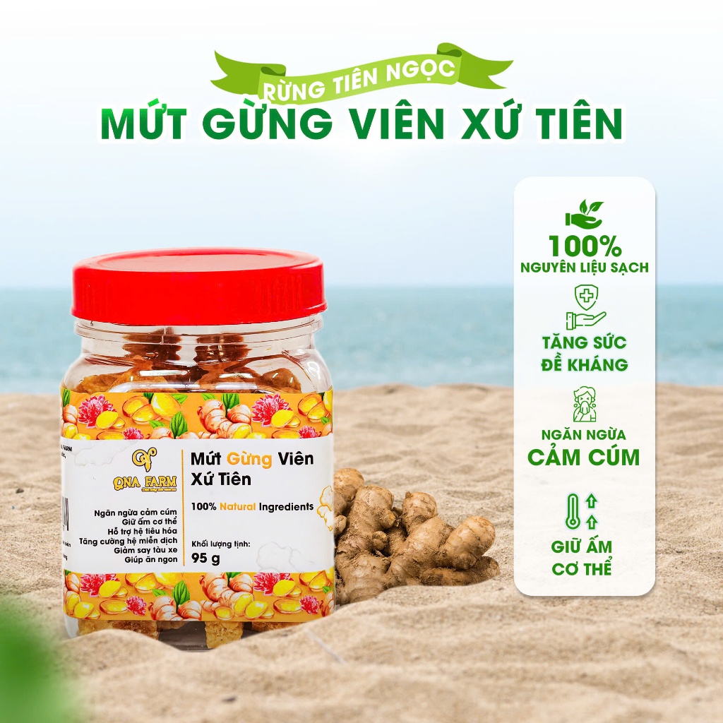 [CHÍNH HÃNG] Mứt Gừng Viên QNA Farm, Gừng Rừng Tự Nhiên, Vị Cay Nhẹ ...