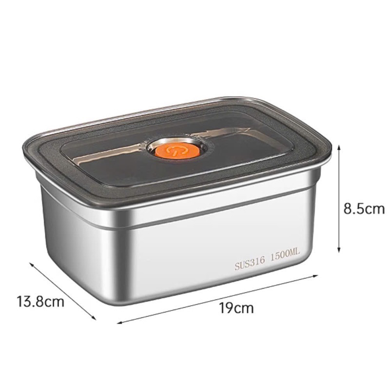 COMBO 3 hộp đựng thực phẩm,bảo quản đồ ăn kích cỡ 1500ml inox có nắp hít chân không tiện lợi ...