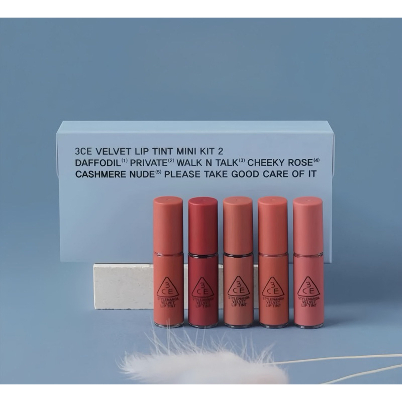 Set son mini 3CE Velvet lip tint mini kit | Shopee Việt Nam
