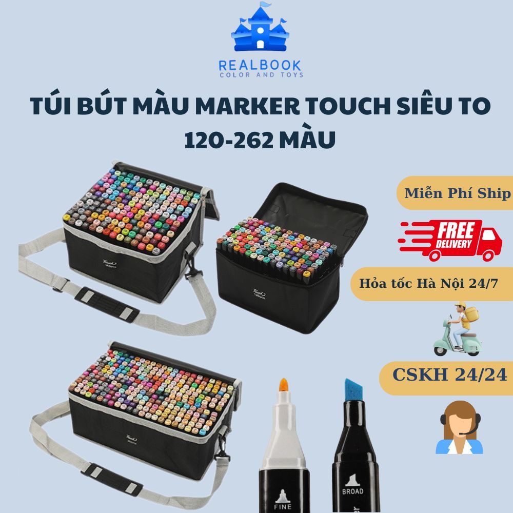 Bút màu Marker Touch hộp SIÊU TO 120/168/262 màu ,HÀNG LOẠI 1 có khay ...