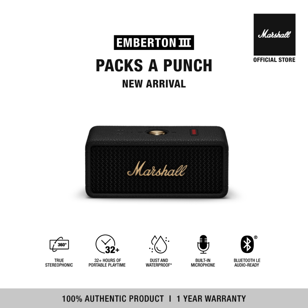 [NEW ARRIVAL] Loa Marshall Bluetooth Emberton III - Pin lên đến 32h - Bảo Hành Chính Hãng 1 Đổi ...