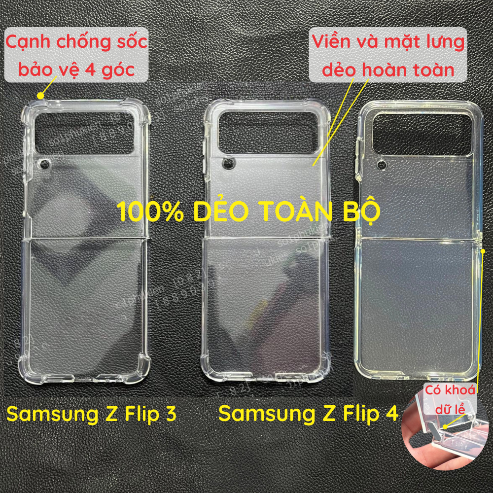 Ốp lưng Samsung Galaxy Z Flip 3 5G (ZFlip 3)/ Z Flip 4 5G (ZFlip 4) dẻo ...