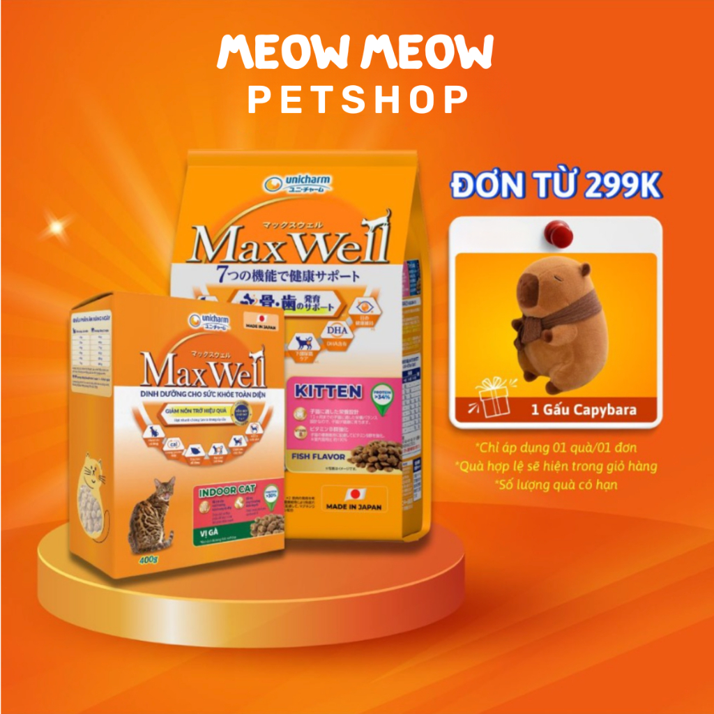 Hạt Cho Mèo MAX WELL Giàu Xơ Giảm Nôn Trớ từ Nhật Bản. Thức ăn cao cấp ...