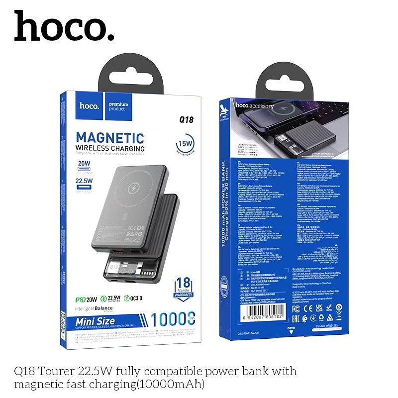 Sạc dự phòng Hoco Q18 ,dung lượng 10000mah sạc nhanh không dây ...