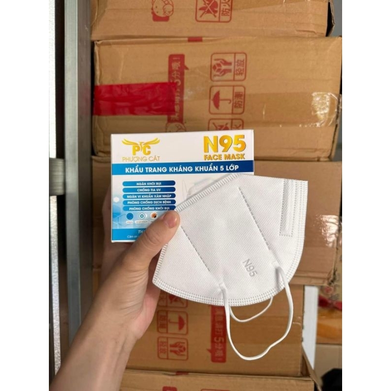 Set 100 cái khẩu trang N95 Phượng Cát, Khẩu trang kháng khuẩn 5 lớp dày ...