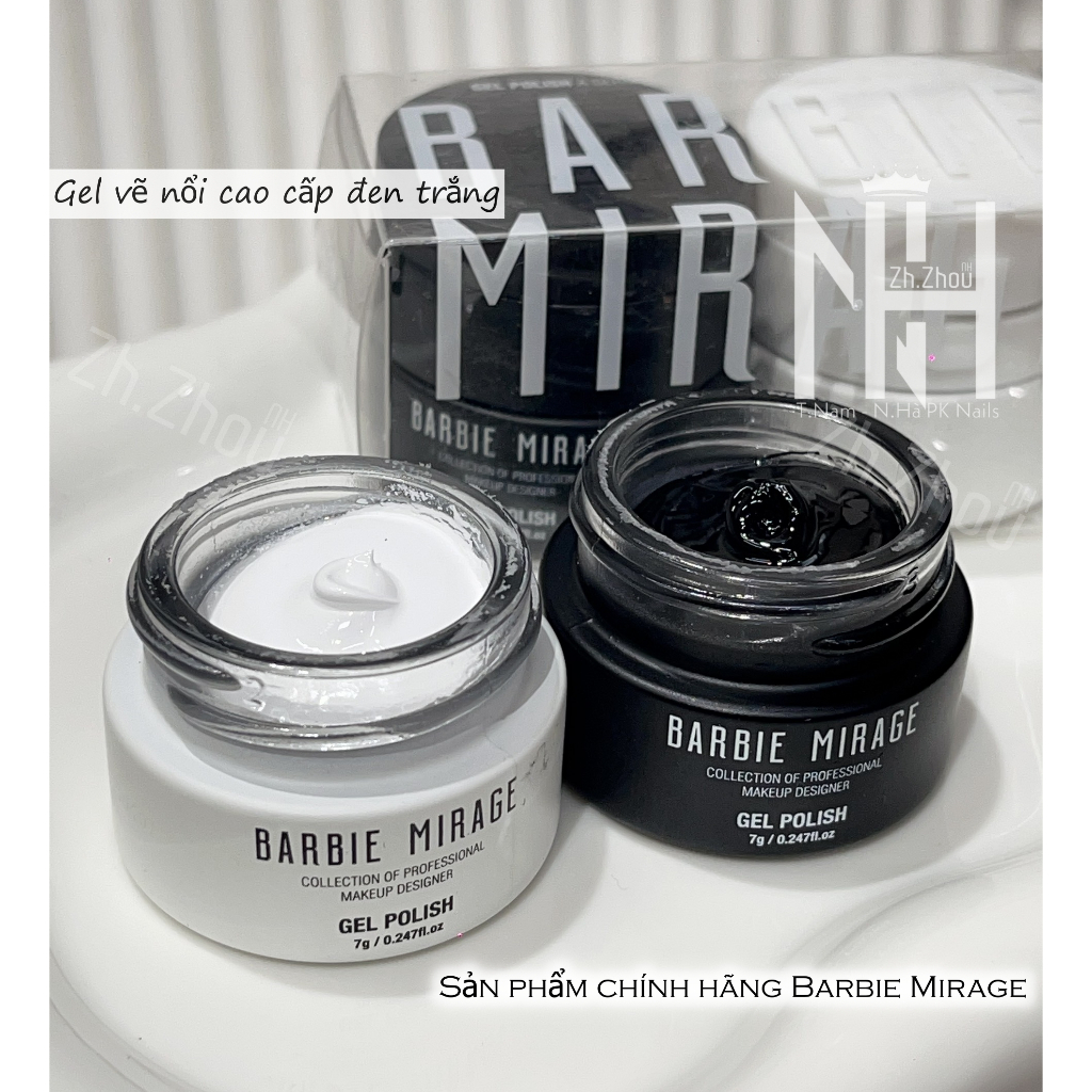 Gel vẽ đen trắng Barbie Mirage, siêu đặc, gel vẽ nổi barbie mirage, gel ...