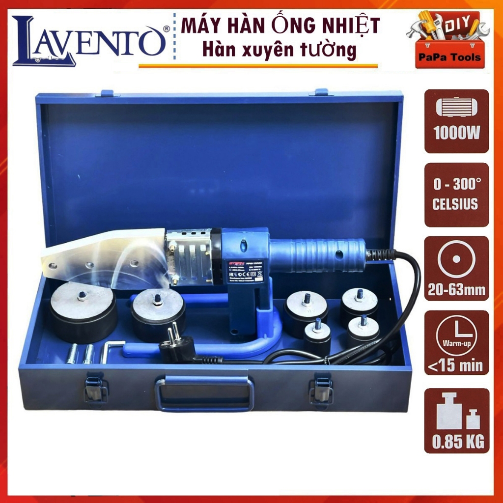 Máy hàn ống nhiệt Lavento tự động 20-63, Công suất 1000W- Máy hàn ống ...