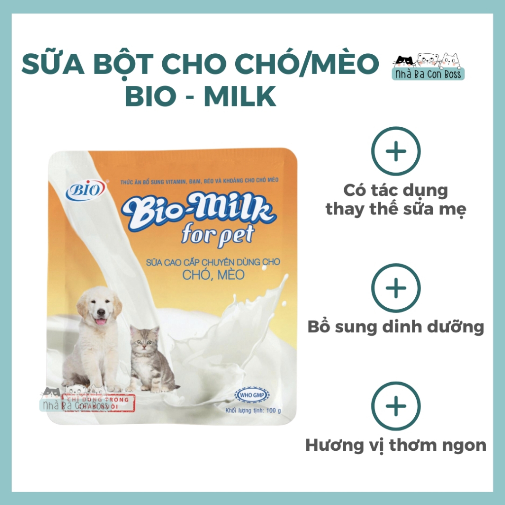 [Sữa] Sữa Bột Bio-Milk Cho Mèo/ Chó Con Gói 100g | Shopee Việt Nam