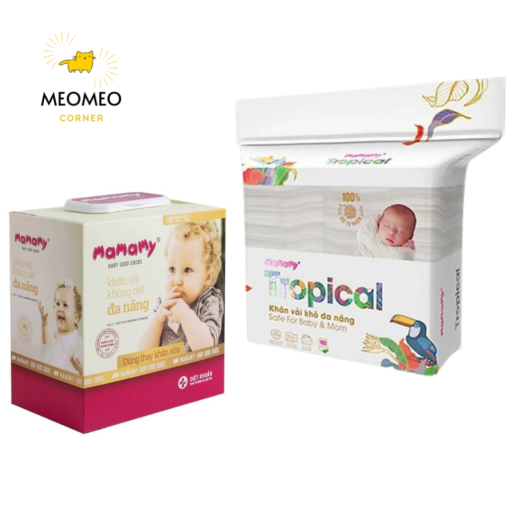 Khăn khô đa năng Mamamy 180 tờ / Mamamy Tropical 160 tờ | Shopee Việt Nam