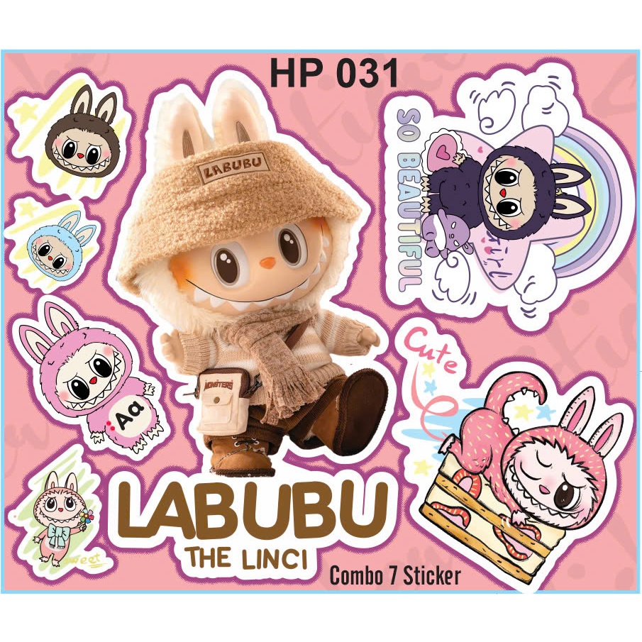 Sticker tem dán xe điện,xe máy hình labubu siêu hot dán trang trí nhiều ...