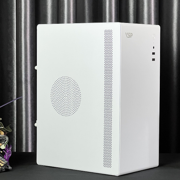 Vỏ Case VSP V200 WHITE BLACK trắng đen văn phòng khung thép M Atx - Ảnh clip thật | Shopee Việt Nam