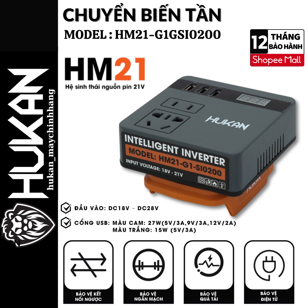 Đế chuyển đổi nguồn điện 120W Hukan HM21-G1GSI0200 - Chân Pin Phổ Thông Bảo hành chính hãng ...