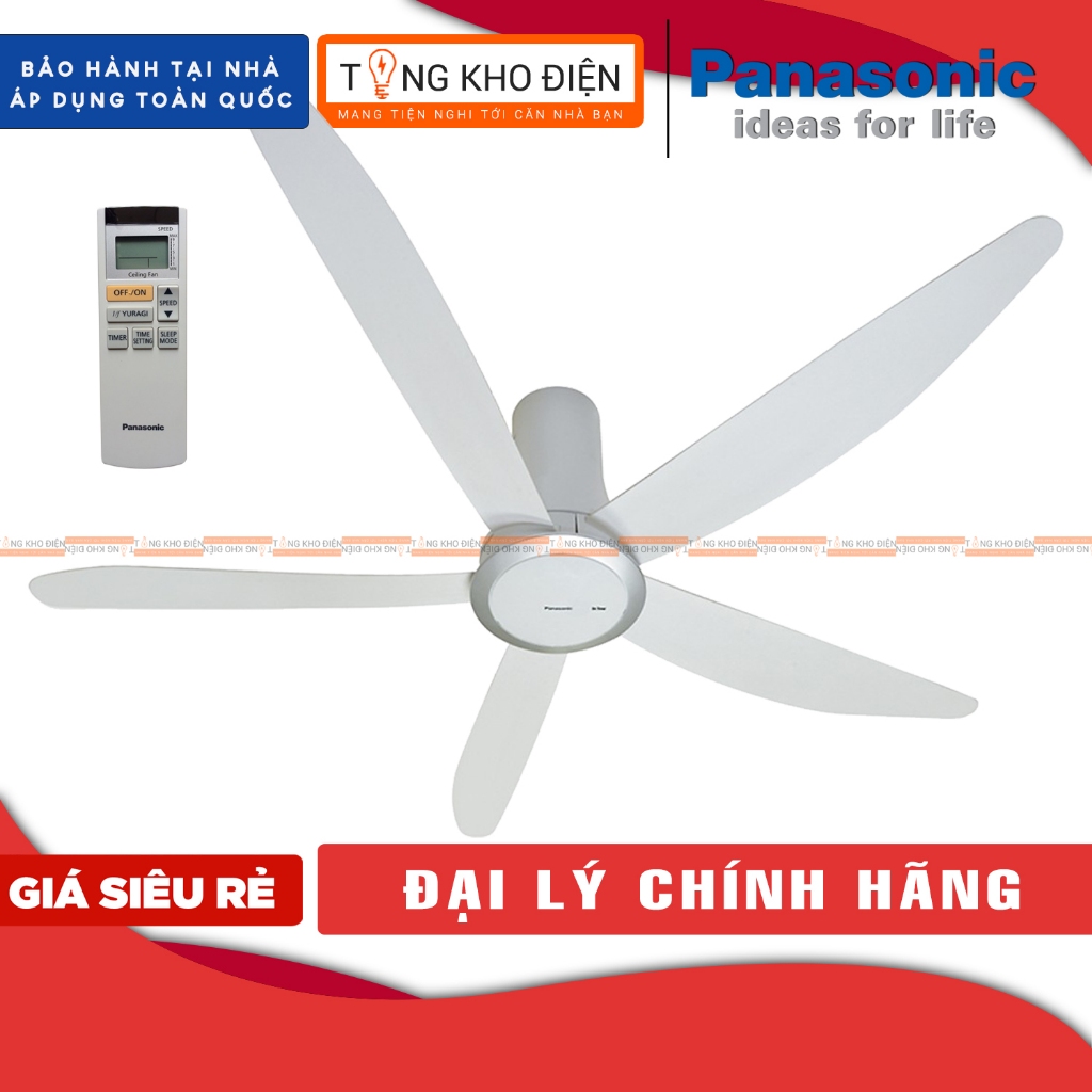 Quạt trần 5 cánh Panasonic F-60TDN điều khiển từ xa, động cơ DC | F-60WWK / F-60XDN / F-60TAN ...