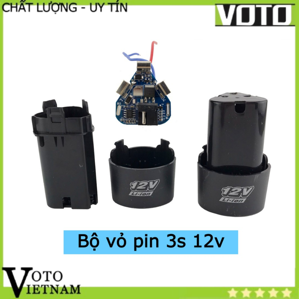 vỏ pin và mạch pin 12v 3s dùng cho máy khoan bắt vít 12v thông dụng ...