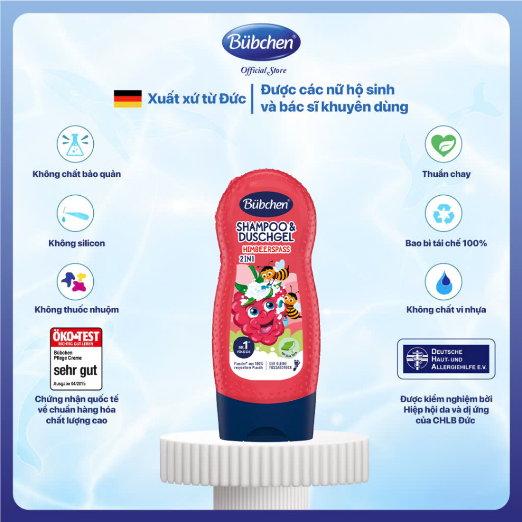 Sữa Tắm Gội 2IN1 HimbeerspaB Hương Mâm Xôi Tiện Lợi Dành Cho Bé Gái 230ml Bubchen Official Store ...