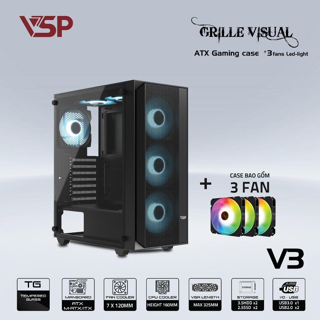 Case PC (Vỏ thùng) lắp Dual Xeon VSP V3 sẵn 3 fan | Shopee Việt Nam