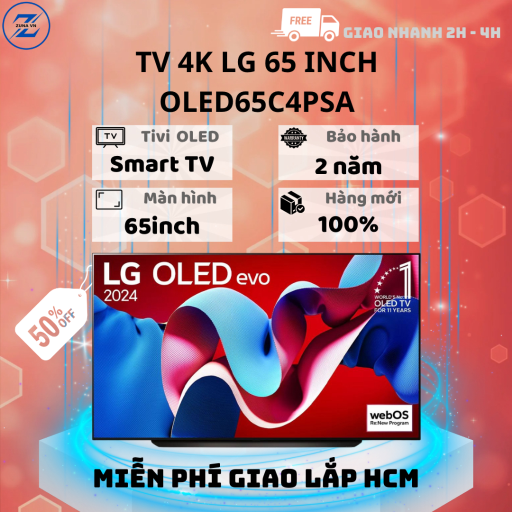 Smart Tivi OLED LG 4K 65 inch OLED65C4PSA - Bảo hành chính hãng 24 ...