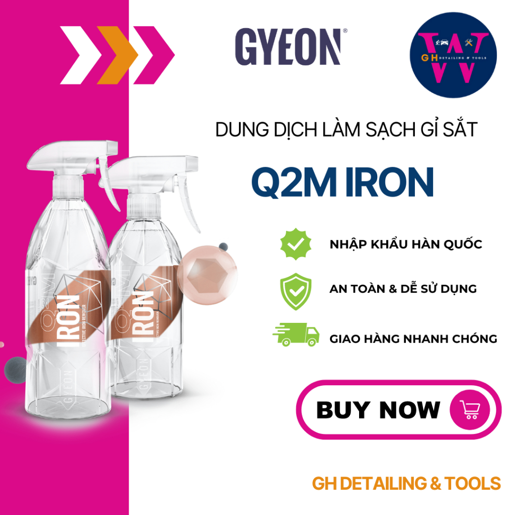 Dung Dịch Tẩy Gỉ Sắt Trên Hệ Thống Phanh, Sơn, Bánh Xe, Mâm Lốp Gyeon Q2M Iron Hiệu Quả 500ml ...