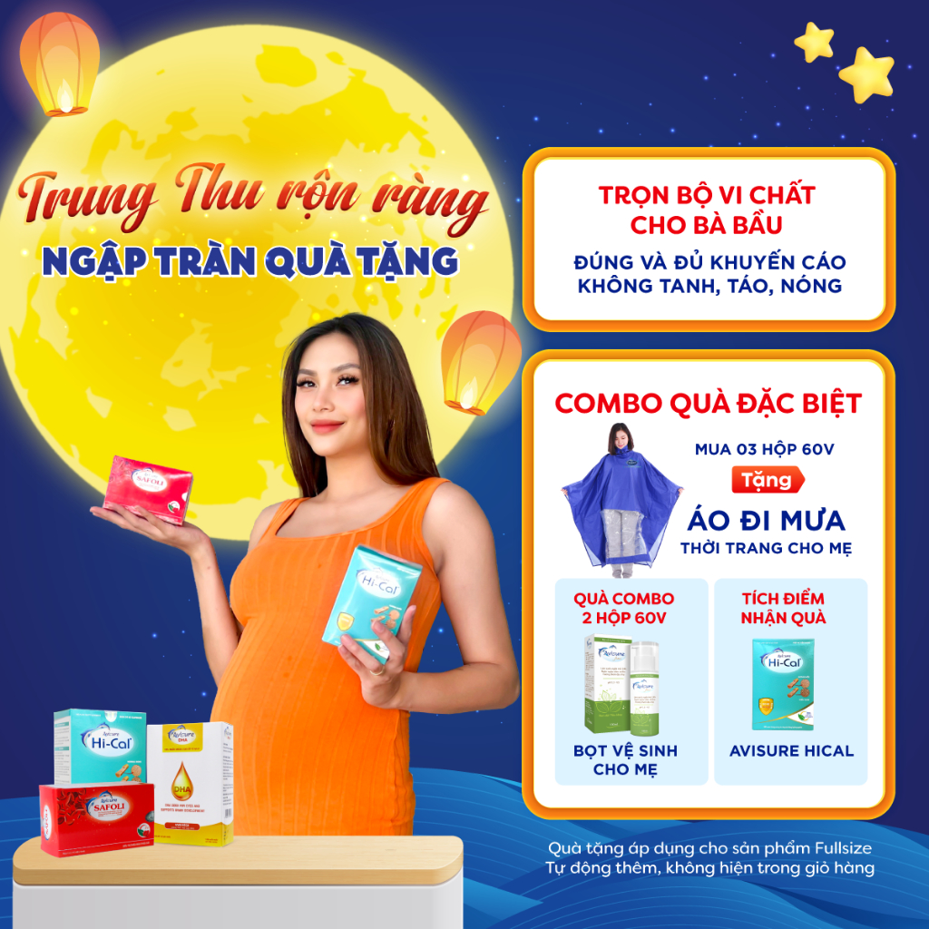 Trọn bộ sắt canxi DHA Vitamin tổng hợp cho bà bầu thế hệ mới Avisure cho bà bầu, trước bầu, cho ...