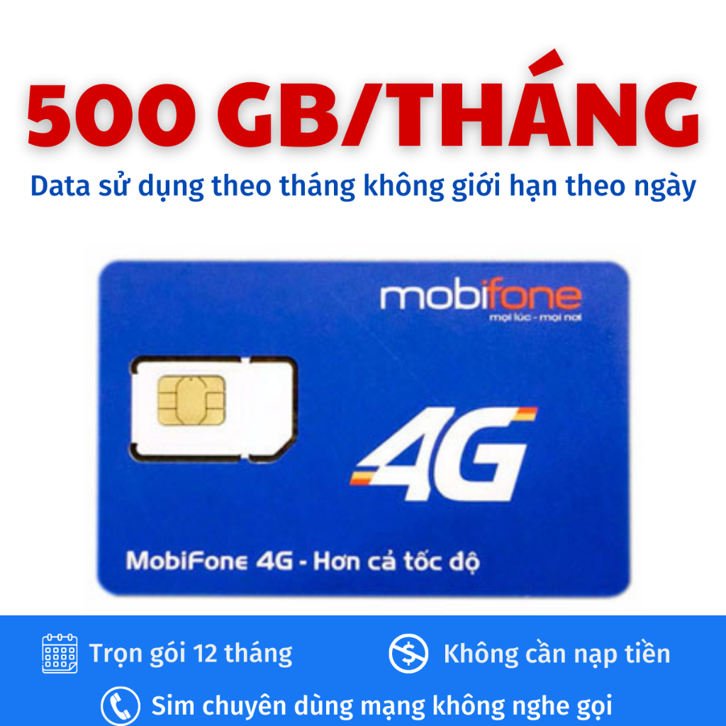 [ TRỌN GÓI 1 NĂM ] SIM MOBIFONE 4G TỐC ĐỘ CAO TẶNG 500GB/THÁNG SÀI FULL DATA 12MDT150 21G12 ...