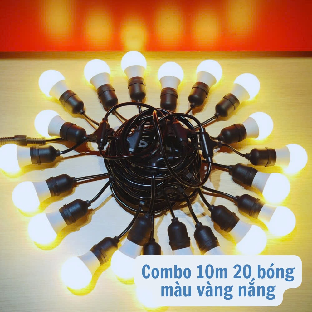 Dây đèn led trang trí ngoài trời, dây led đèn tròn trang trí quán café ...