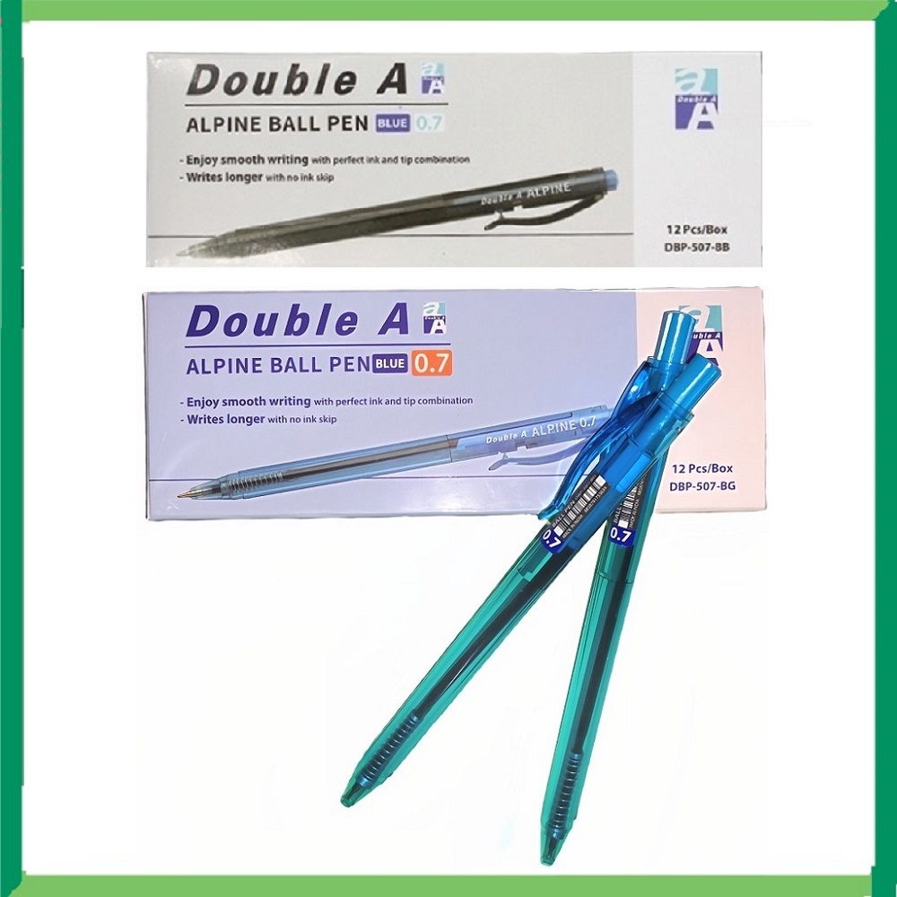 [Hàng chính hãng] Hộp bút bi Alpine Double A DBP-507 mực xanh ngòi 0 ...