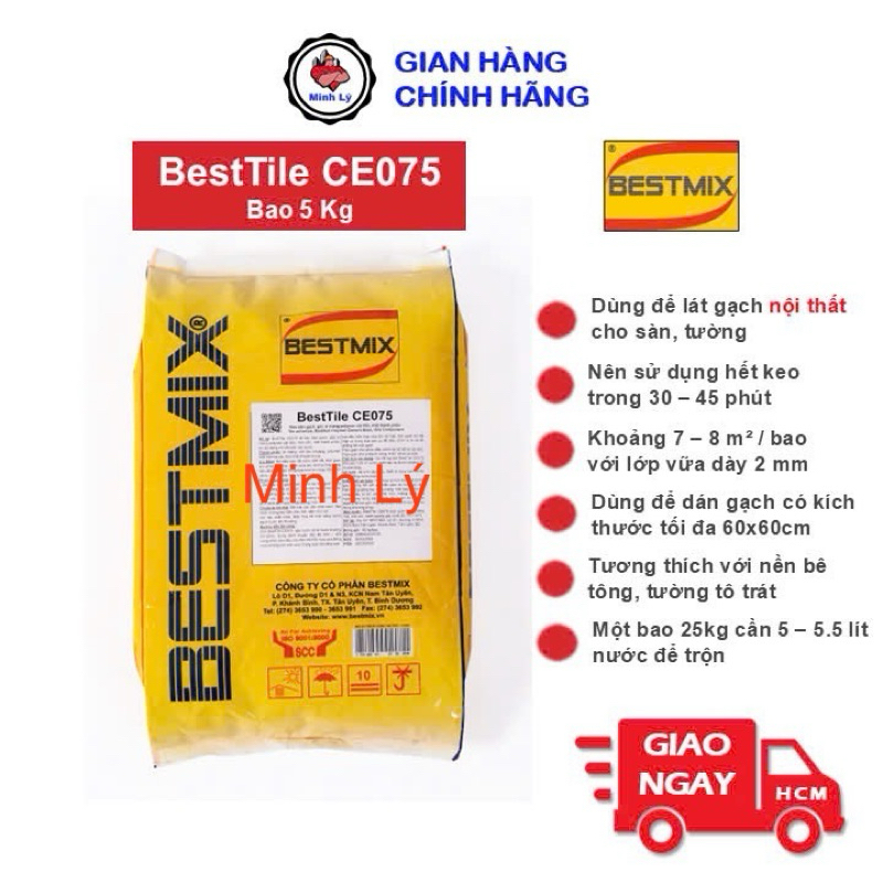 [Hỏa Tốc HCM] Bao 5Kg Keo Dán Gạch Nội Thất BestTile CE075 Ốp Tường Lát ...