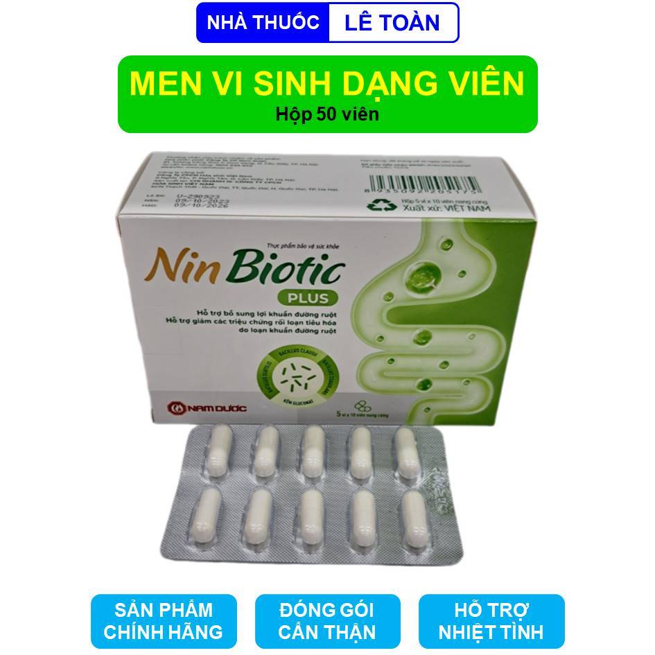 Men vi sinh dạng viên Nin Biotic Plus Nam Dược bổ sung lợi khuẩn đường ...