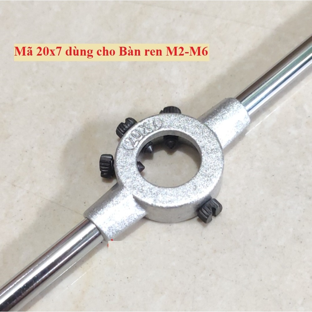 Tay cầm taro ren ngoài M1-M1.8 (mã 16x5) / Tay vặn Bàn ren M2-M6 (mã 20x7). KHÔNG BAO GỒM BÀN ...