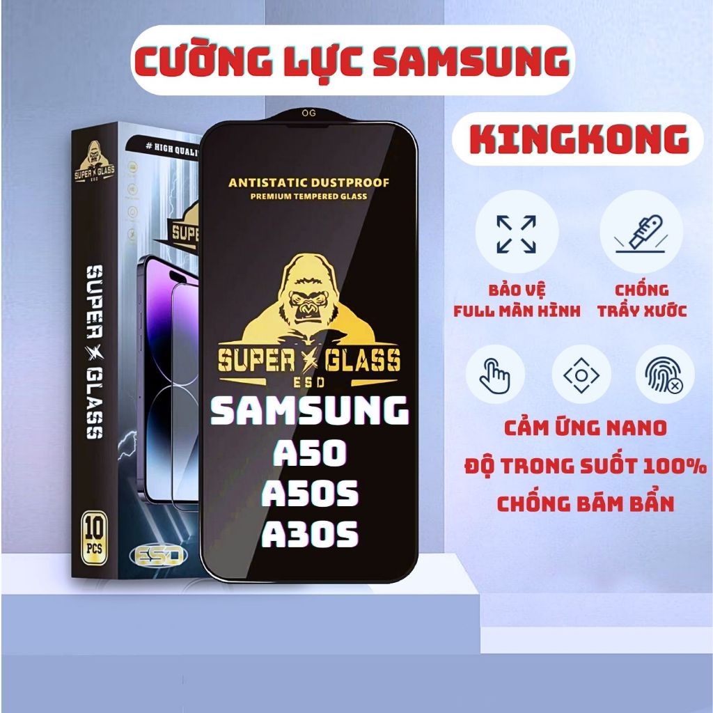 Kính cường lực Samsung A50, A50s, A30s Kingkong full màn | Miếng dán ...
