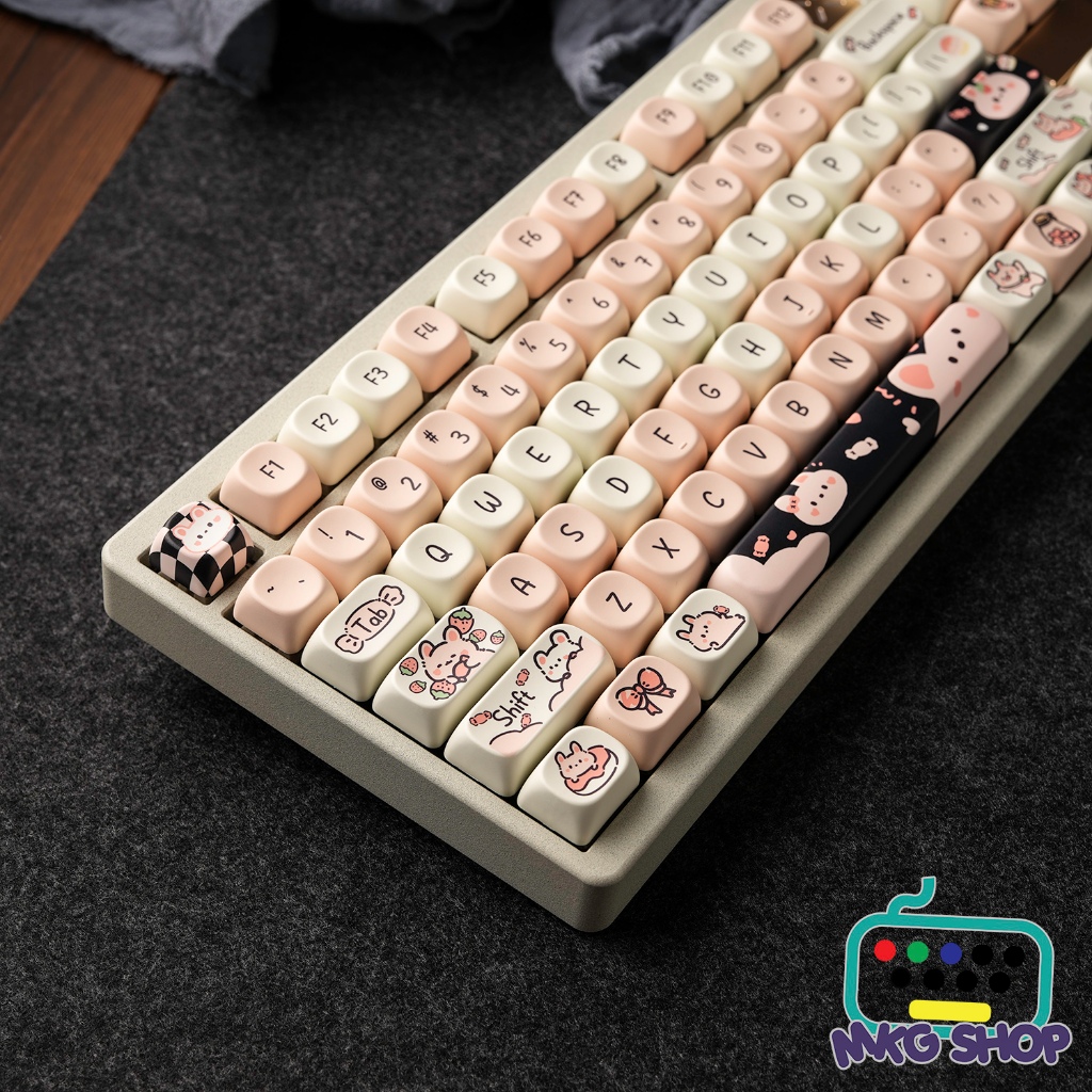 Bộ nút bàn phím cơ | Keycap Little Rabbit | PBT dyesub | MOA profile | 132 nút rẻ đẹp | MKGSHOP ...