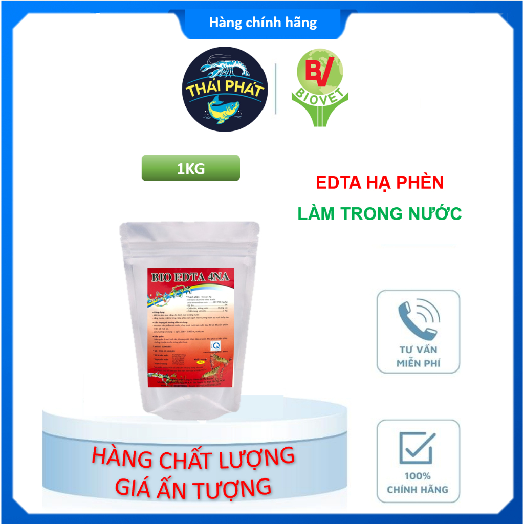 BIO EDTA 4NA gói 1KG - EDTA hạ phèn, làm trong nước, kết tủa kim loại nặng | Shopee Việt Nam