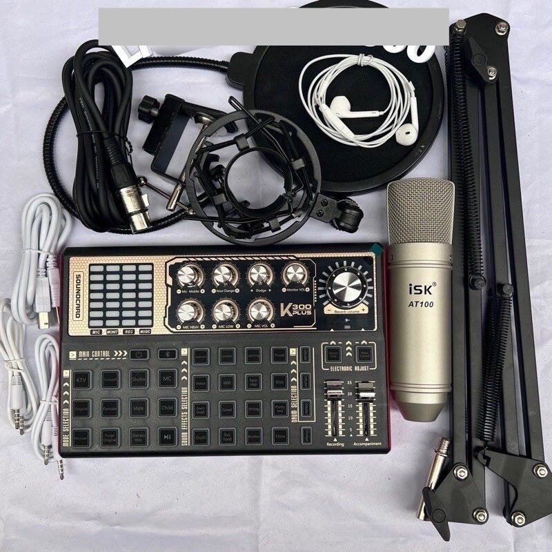Combo Bộ Mic Thu Âm Livestream K300Plus 2022 & Mic ISK AT100 Chính Hãng ...