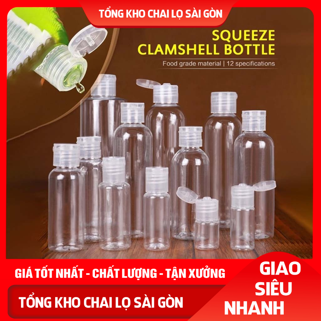 Chai Nhựa Pet Nắp Bật 20ML/30ML/50ML/100ML/150ML/200ML/250ML Chiết Dầu ...