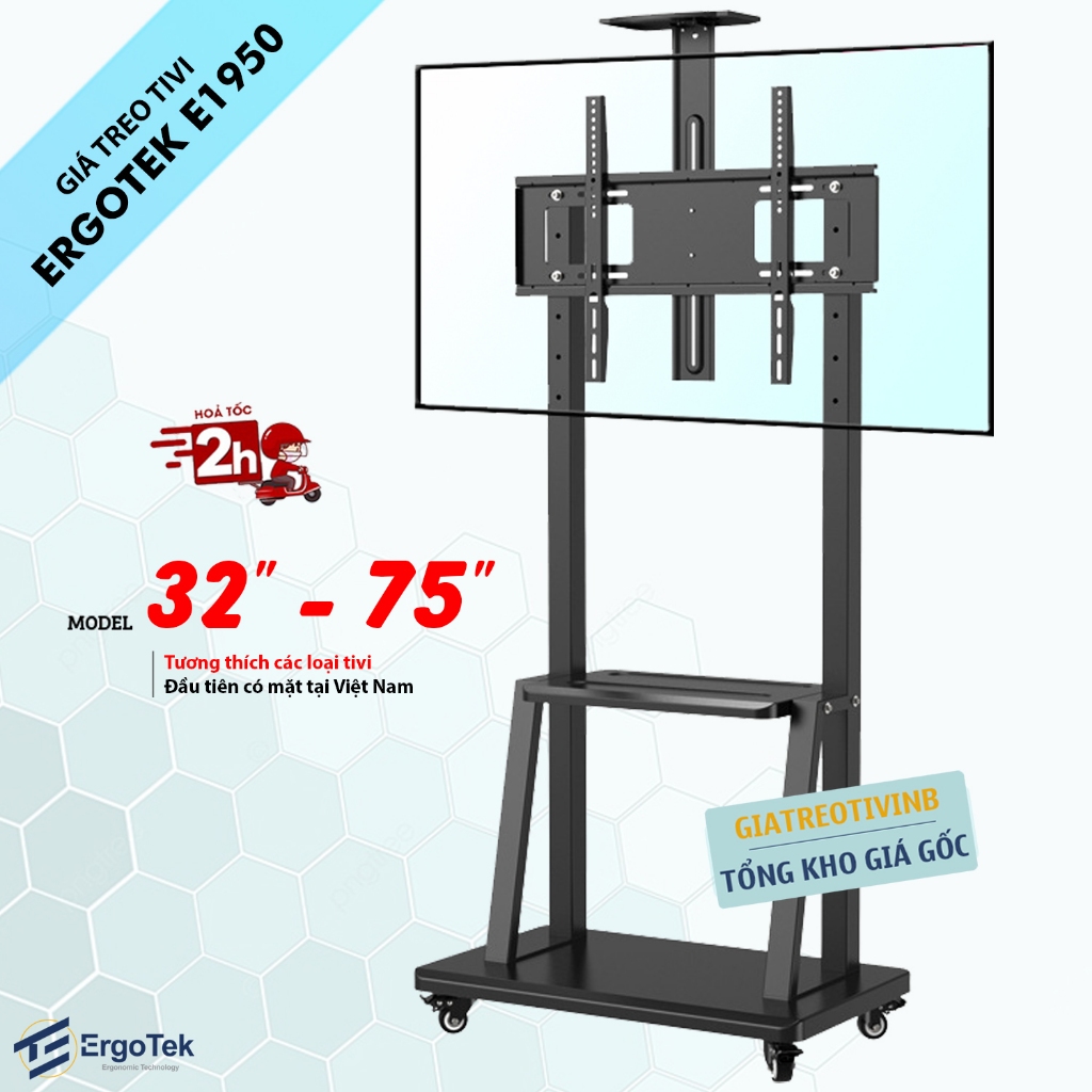 Giá Treo Tivi Di Động ErgoTek E1950 32 - 75 Inch - Giá Treo Tivi Có Bánh Xe Di Chuyển [ Ưu Việt ...
