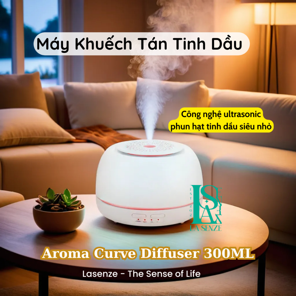 Máy Khuếch Tán Xông Tinh Dầu Aroma Curve Diffuser Ultrasonic 300ml | Shopee Việt Nam