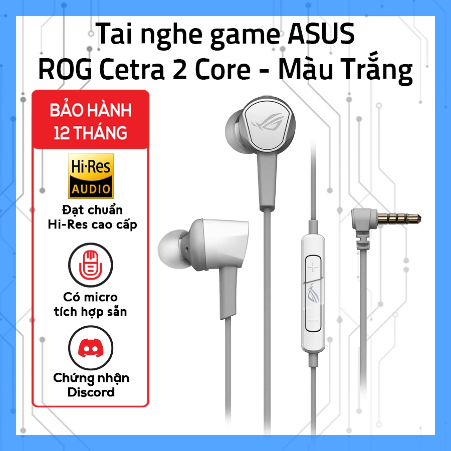 Tai nghe game Asus ROG Cetra 2 Core màu trắng - CHÍNH HÃNG BẢO HÀNH 12 ...