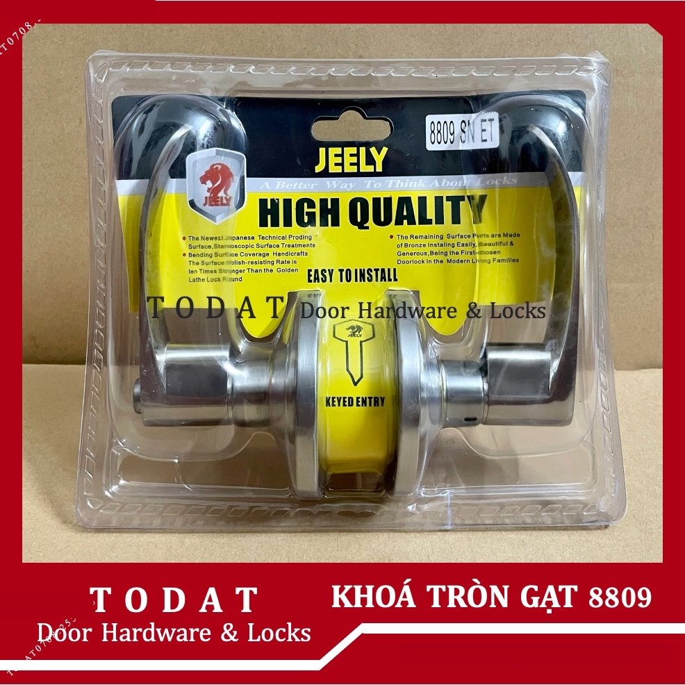 [JEELY.8809] Khoá Tròn Gạt inox Jeely 8809 (tay nhẹ) | Shopee Việt Nam