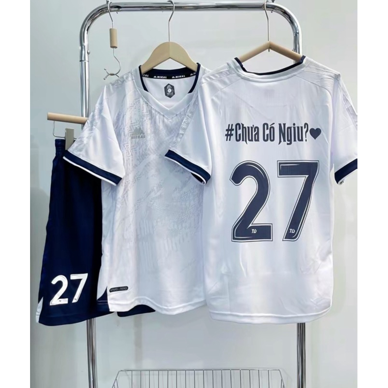Bộ Áo Bóng Đá Không logo Mikal Ravid Trắng 2024,2025 chất thun mè ...