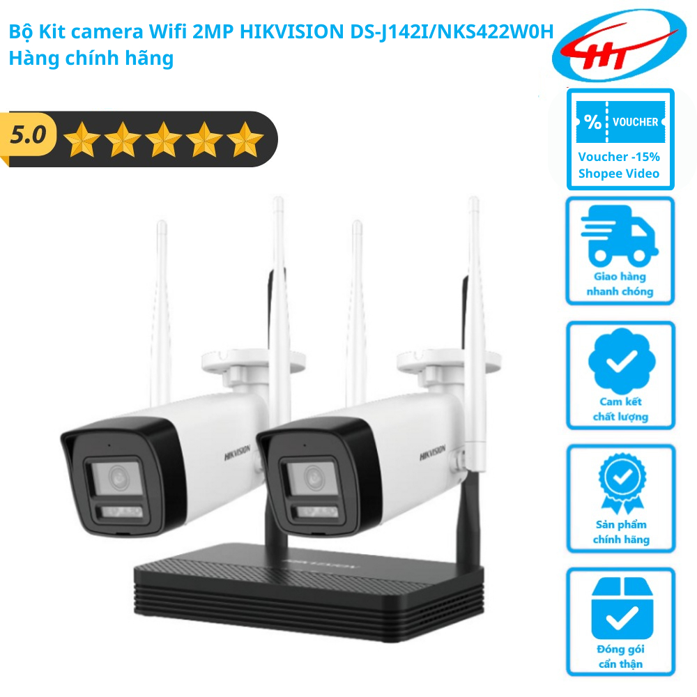 Bộ Kit camera Wifi 2MP HIKVISION DS-J142I/NKS422W0H - Hàng chính hãng ...