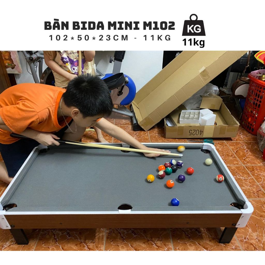 Bàn bi-a bida mini 102cm nhập khẩu giá rẻ + bi sứ 31mm (M102) và 38mm ...