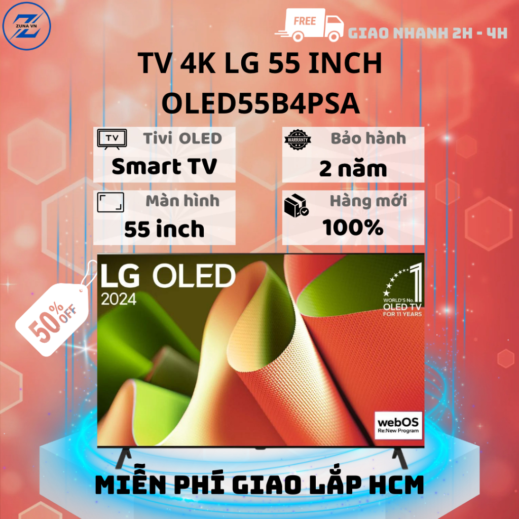 Smart Tivi LG OLED 4K 55 inch OLED55B4PSA - Bảo hành chính hãng 24 tháng | Shopee Việt Nam