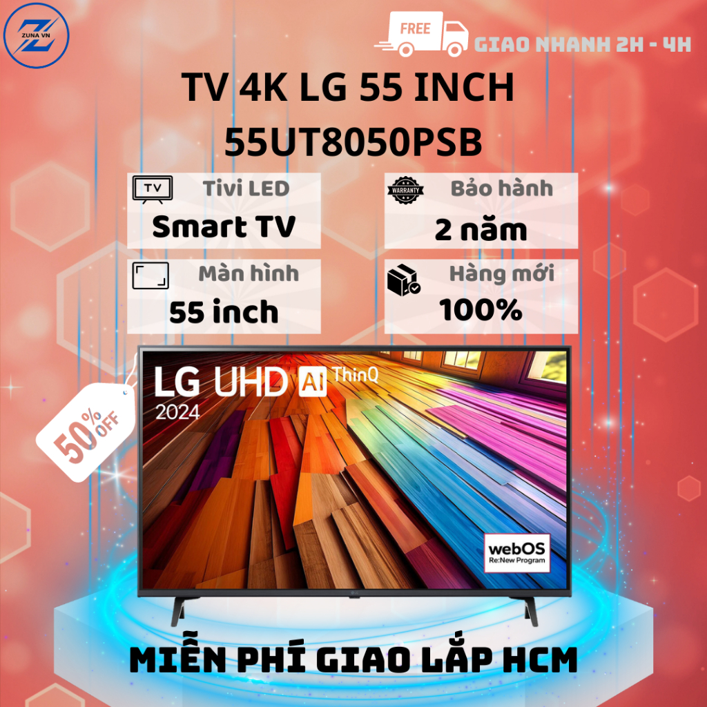 Smart Tivi LG 4K 55 Inch 55UT8050PSB - Bảo hành chính hãng 24 tháng ...