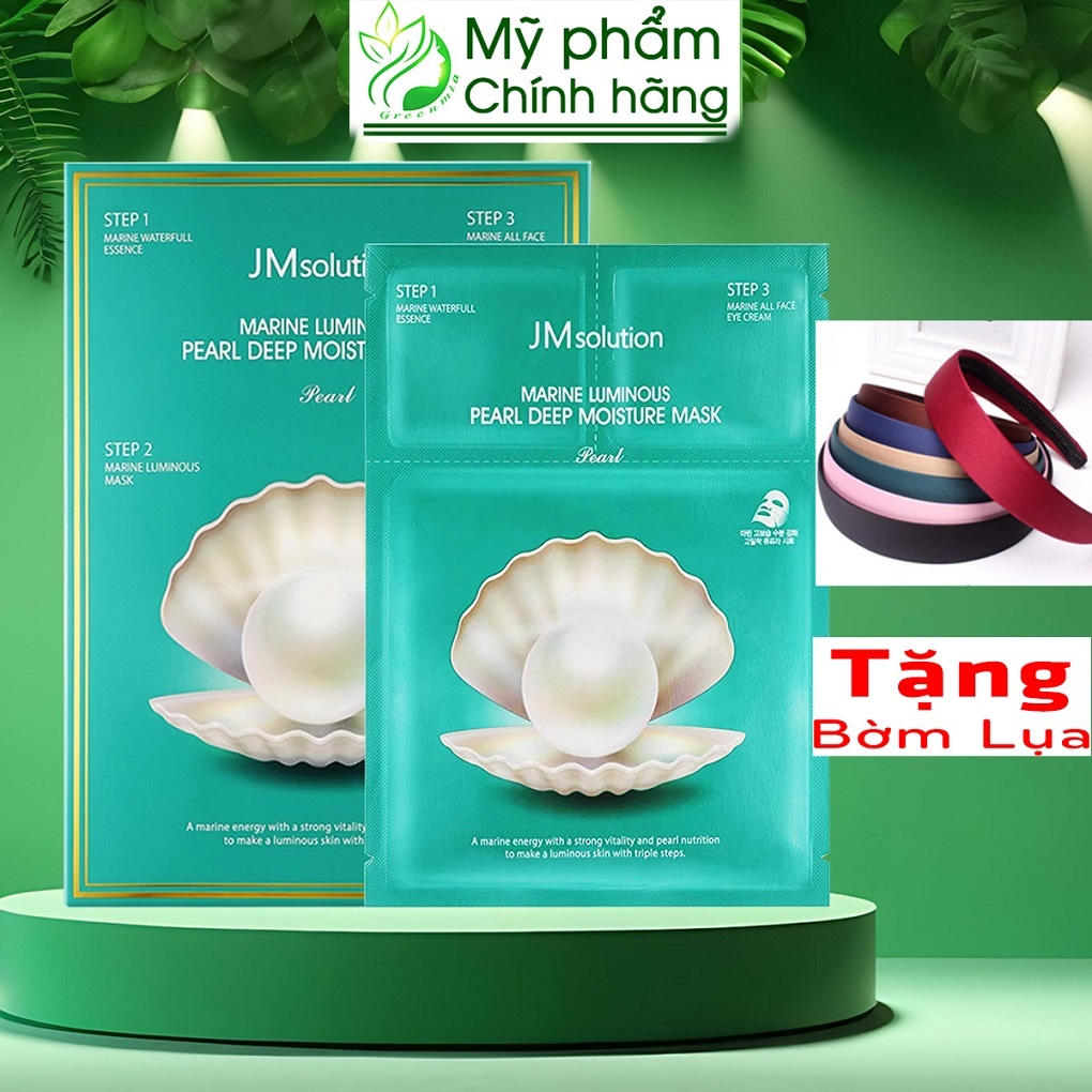 Mặt Nạ Ngọc Trai 3 Bước JM Solution [HỘP 10 MIẾNG TẶNG BỜM LỤA] JMSolution Marine Luminous Pearl ...