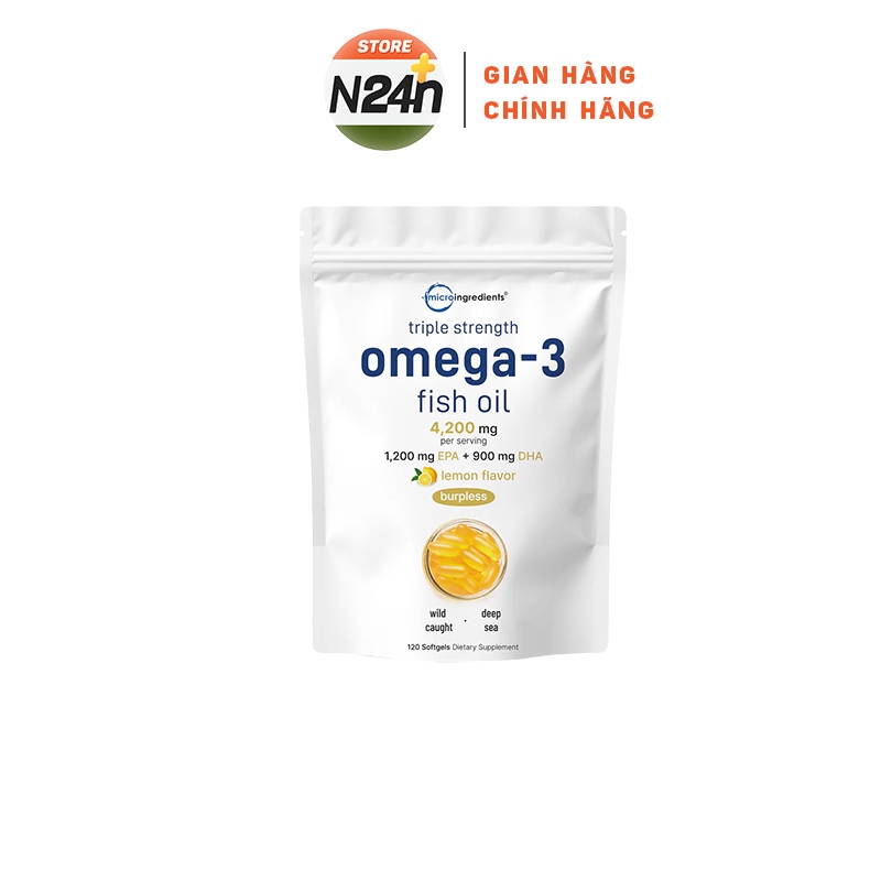 MICRO INGREDIENTS OMEGA 3 FISH OIL 200 VIÊN Bổ Sung DHA 900mg và EPA ...