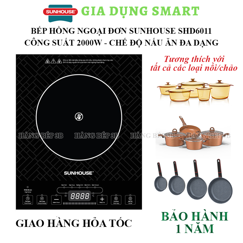 Bếp hồng ngoại cơ KHÔNG KÉN NỒI CHẢO Sunhouse SHD6011 - Bảo hành chính ...
