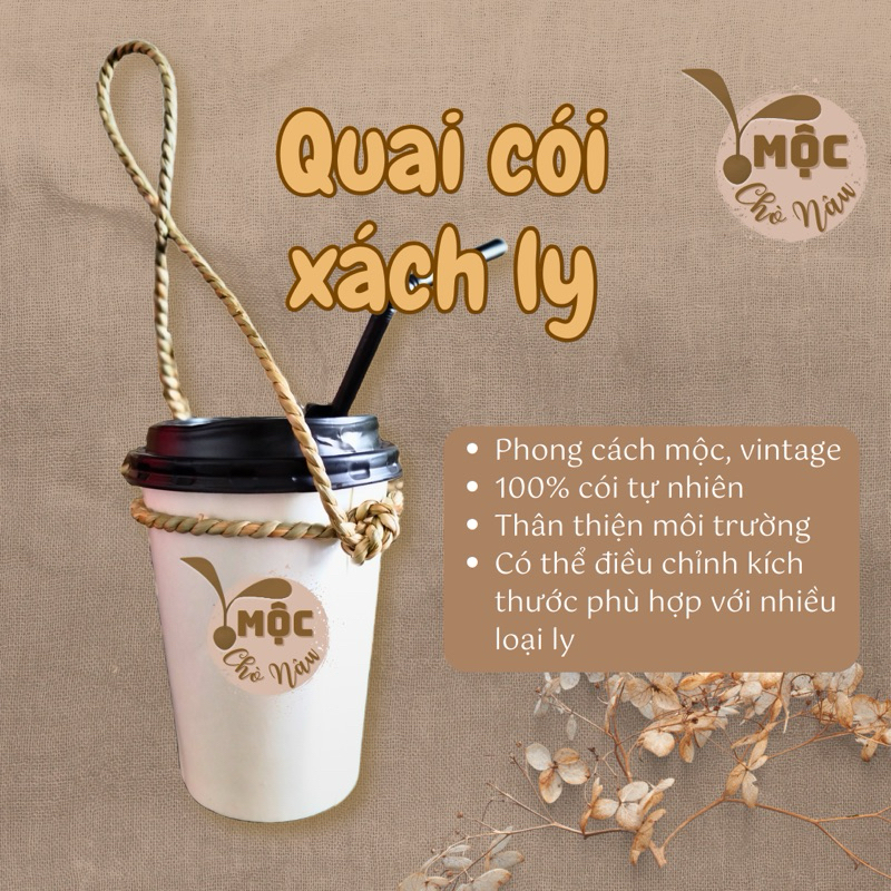 [Loại 1] Set 50 Quai xách ly, quai cói, dây xách ly, thân thiện môi ...
