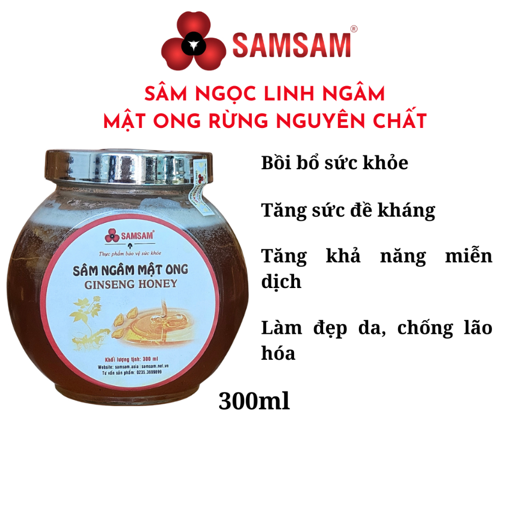Sâm Ngọc Linh ngâm mật ong rừng nguyên chất SAMSAM bồi bổ sức khỏe ...